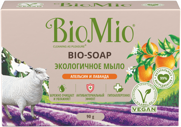 Мыло BioMio Bio-Soap "Апельсин и лаванда" 90г.: купить по цене 90 ...